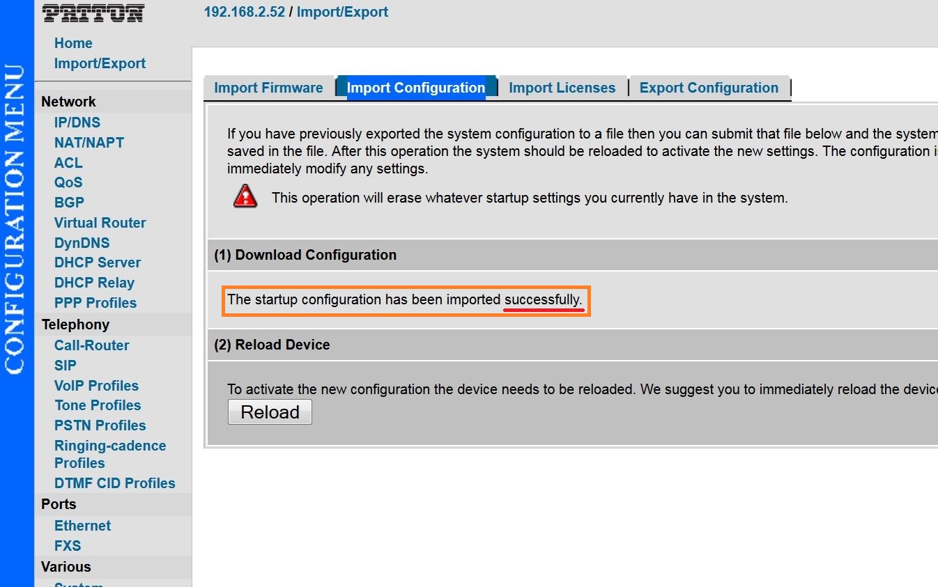 Patton SmartNode als Fax-/VoIP-Gateway (ATA) einrichten