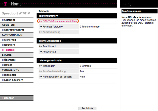 Speedport (Telefon-Konfiguration) | easybell